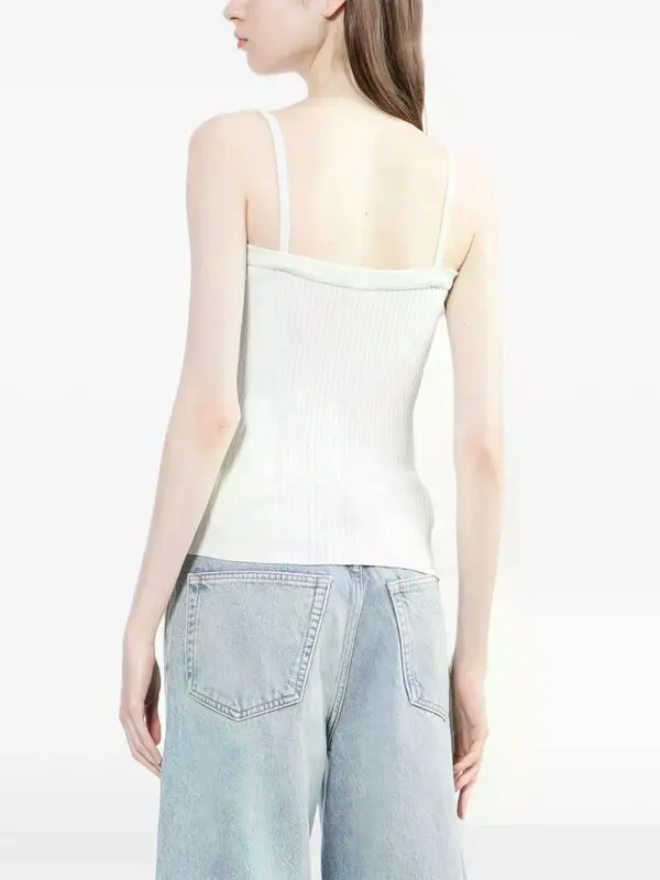 COURREGES Ribbed Strap Tank Top - Blue
