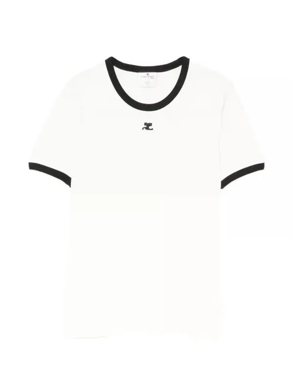 COURREGES Ringer Logo T-shirt - White