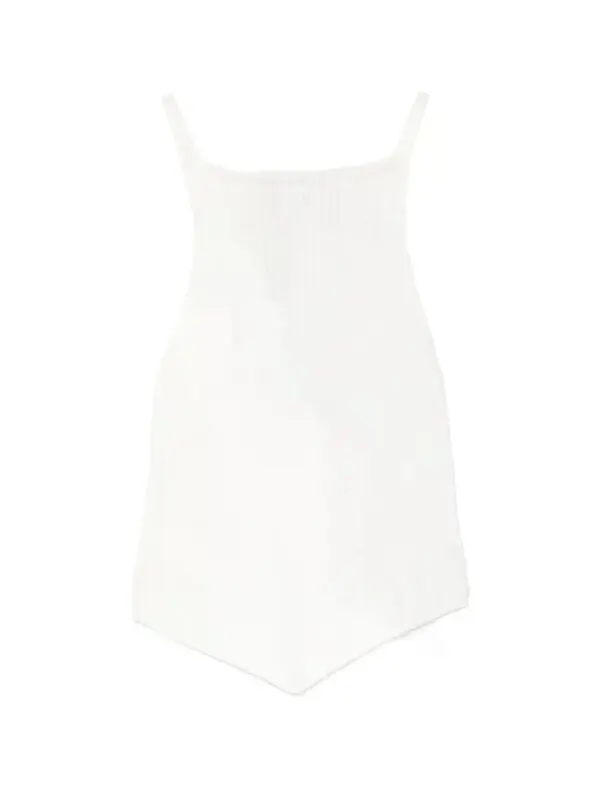 COURREGES Ribbed Pointy Hem Tank Top