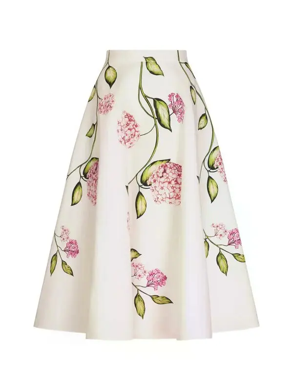 Oscar De La Renta Flower-print Midi Skirt