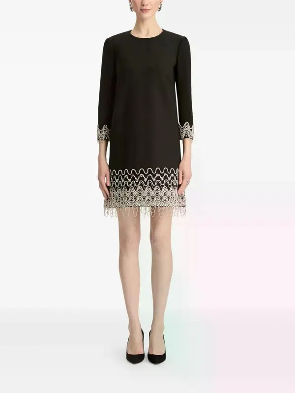 black embroidered shift dress Bottega Veneta Floral Cutwork Embroidered Shift Dress, Blue/Black, Women's, 40 IT (4 US), Casual & Work Dresses Shift Dresses