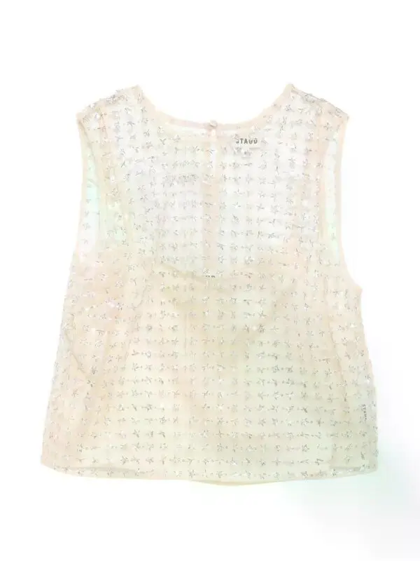 Staud Sequined Tulle Top
