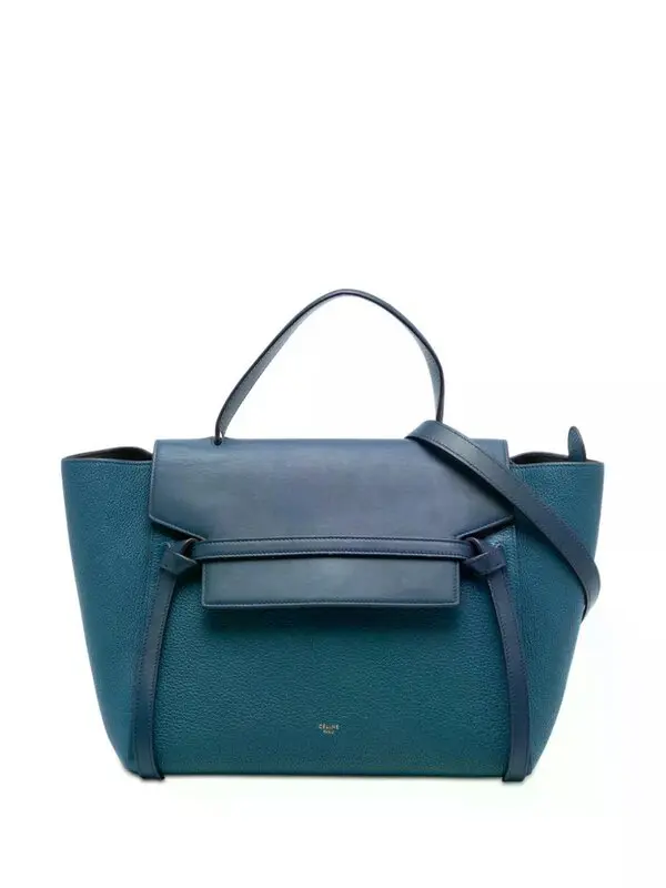 Celine 2015 Mini Grained And Smooth Calfskin Belt Bag - Blue