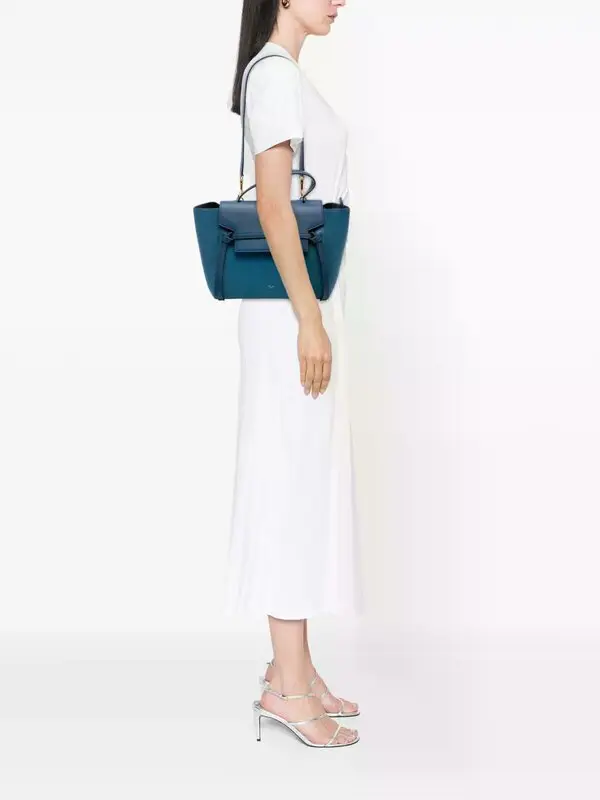 Celine 2015 Mini Grained And Smooth Calfskin Belt Bag - Blue