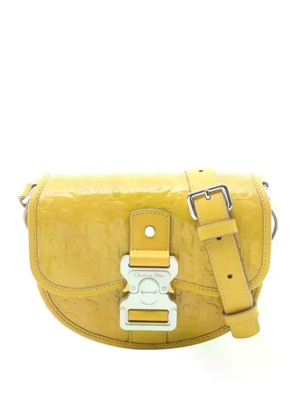 Dior 2010-2026 Mini Oblique Patent Gallop Crossbody Bag - Yellow