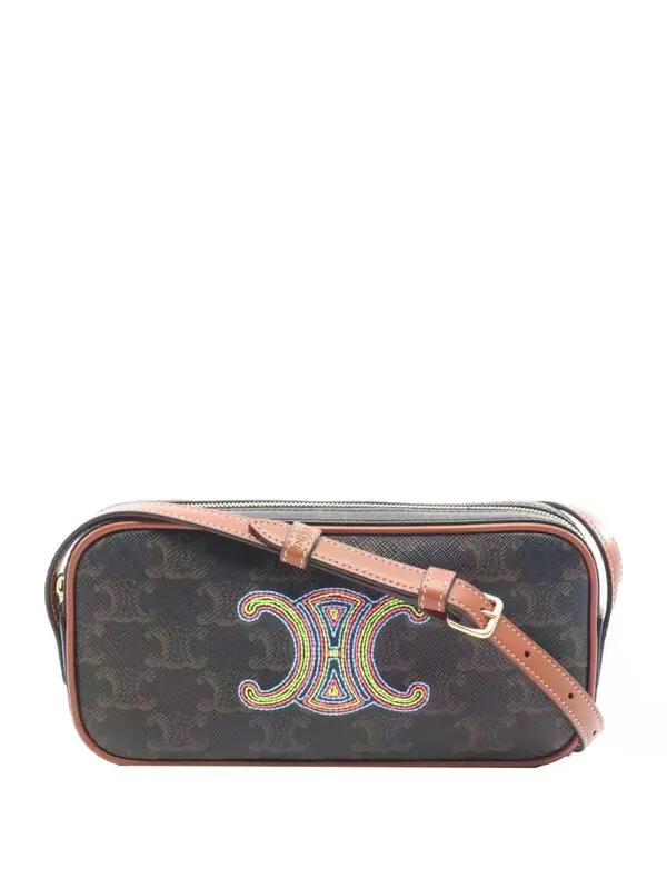 Celine 2022 Mini Triomphe Coated Canvas Camera Bag - Brown