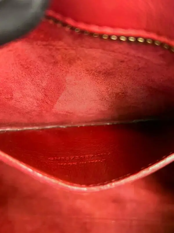 Saint Laurent Baby Leather Monogram Cabas Satchel - Red
