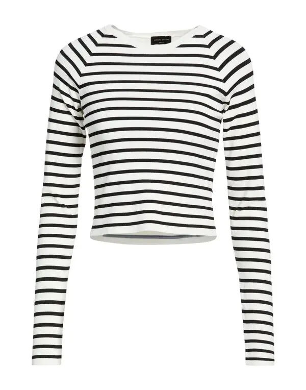 ROBERTO COLLINA Striped Knit Cropped Sweater