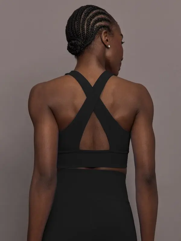 Carbon38 Support Bra In Diamond Compression - Black