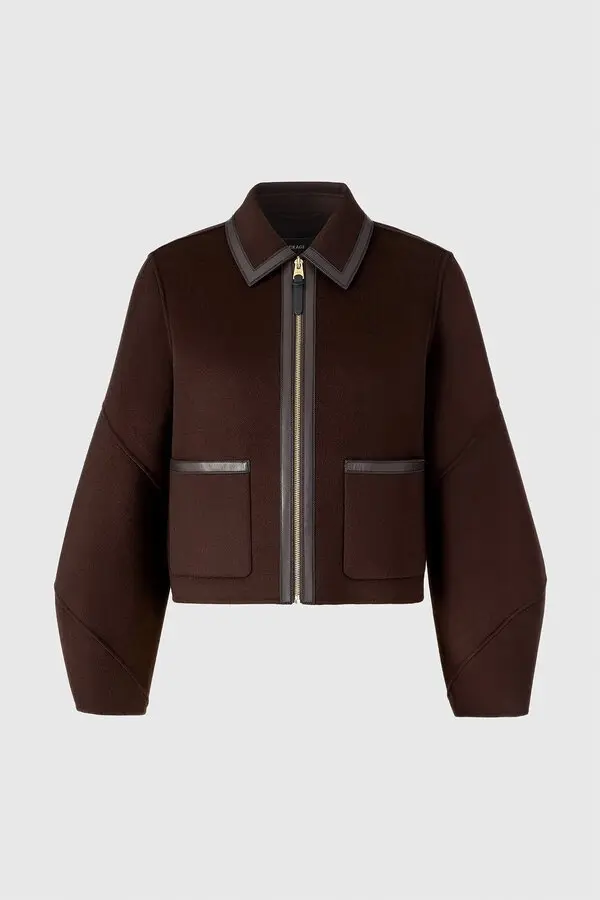 Mackage Solana-z Double-face Wool Short Jacket - Coffee