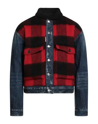 Dsquared2 Denim Trucker Jacket With Flannel Details