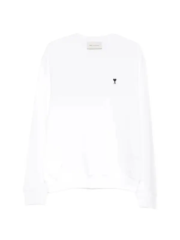 Ami Logo Crewneck Sweatshirt - White