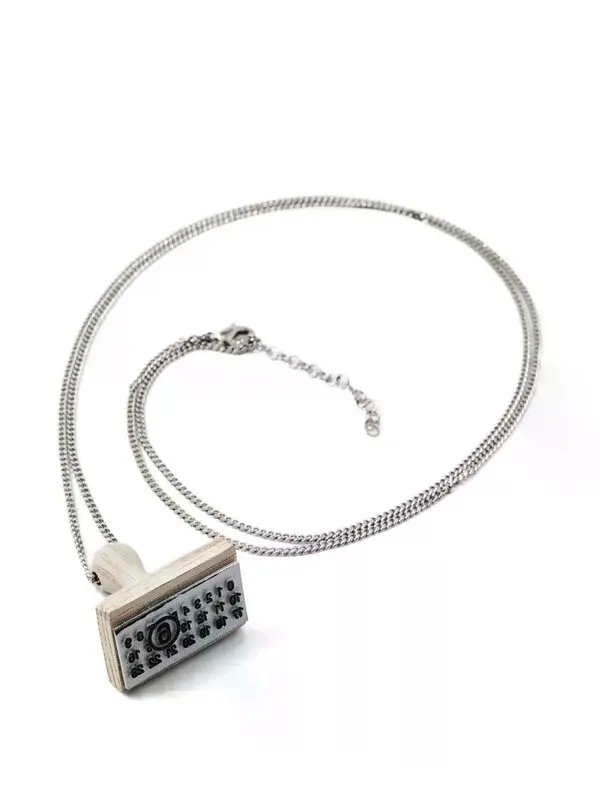 MAISON MARGIELA Stamp Pendant Necklace - Silver