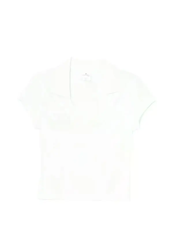 COURREGES V-neck Collar Top - Green