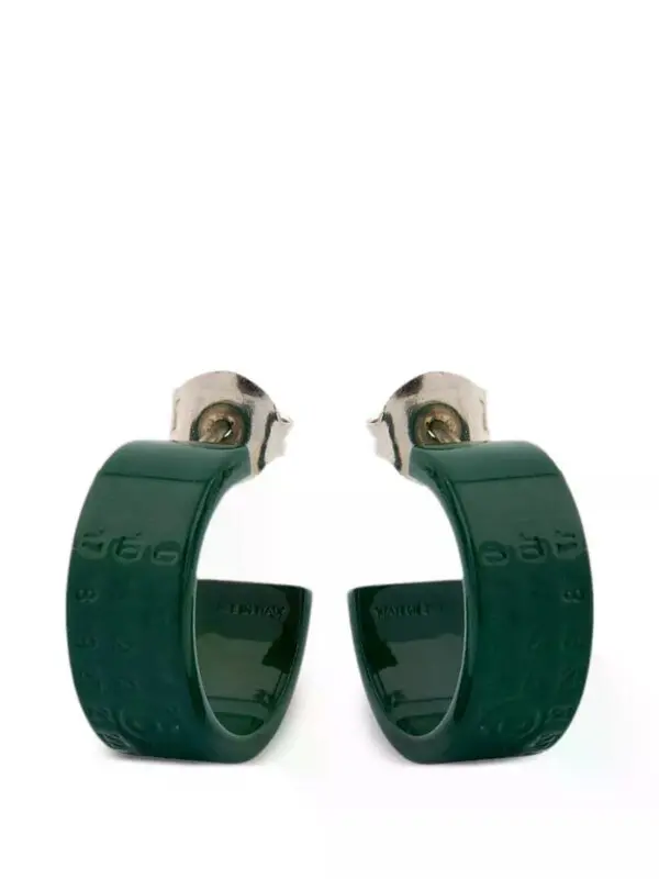 MAISON MARGIELA Logo-detail Hoop Earrings - Silver