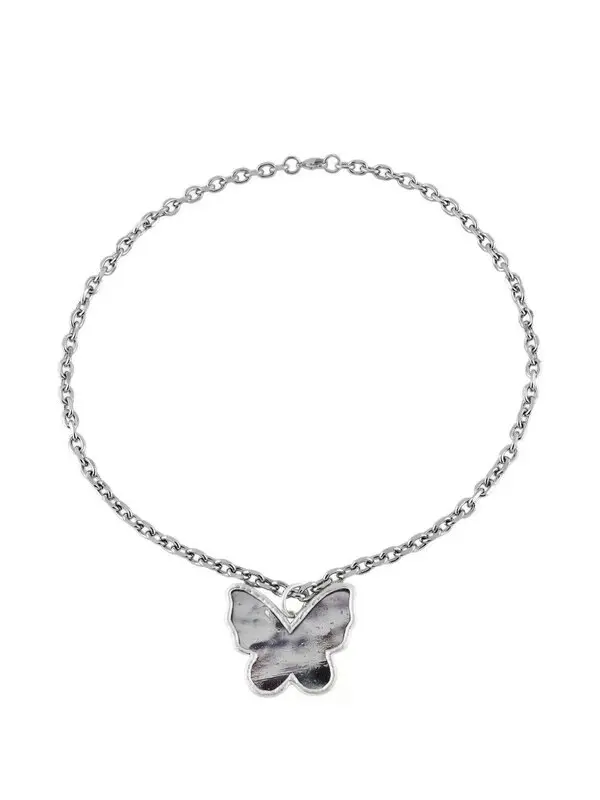 POISONED HEARTS Butterfly Pendant Chain Necklace