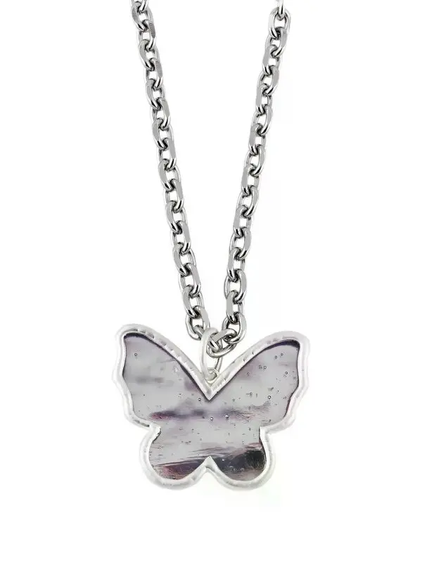 POISONED HEARTS Butterfly Pendant Chain Necklace