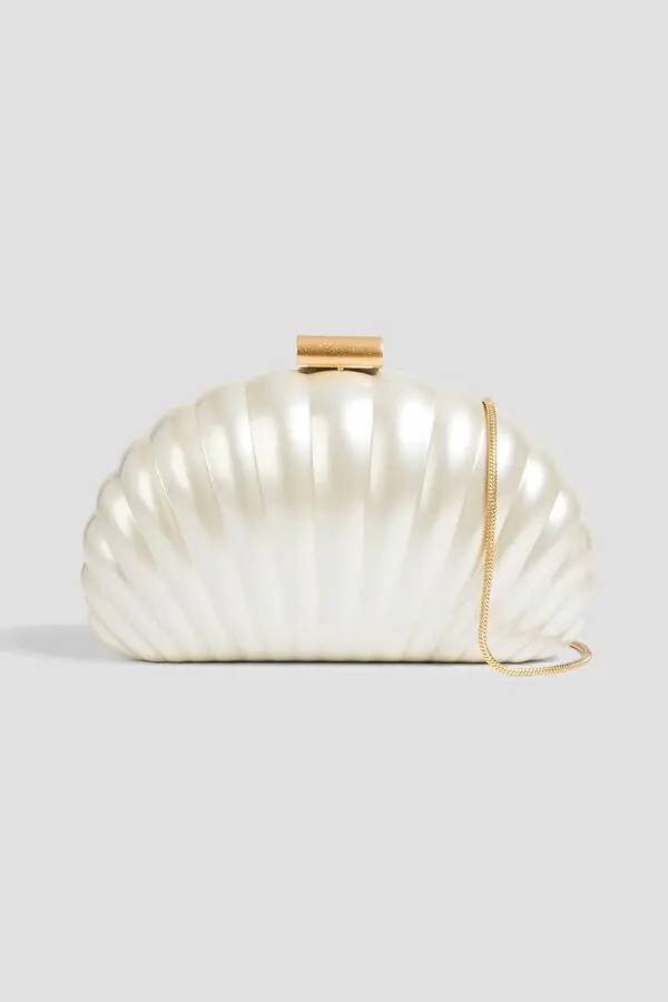 Simkhai Acrylic Clutch With Chain Strap - Ivory