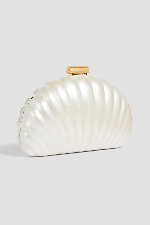 Simkhai Acrylic Clutch With Chain Strap - Ivory
