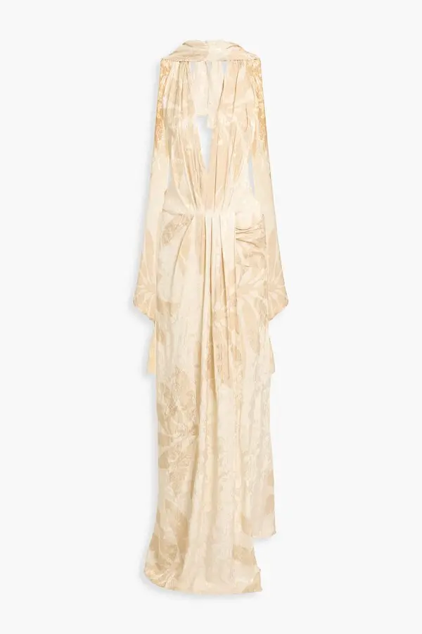 Johanna Ortiz Summer Counts Draped Satin-jacquard Maxi Dress