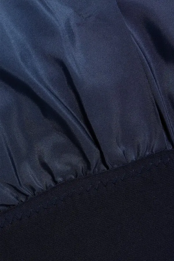 Norma Kamali Oversized Dégradé Habotai Bodysuit - Navy