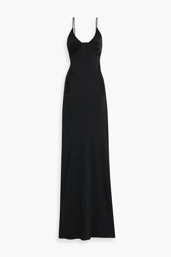 Veronica Beard Francis Satin-paneled Crepe Maxi Dress