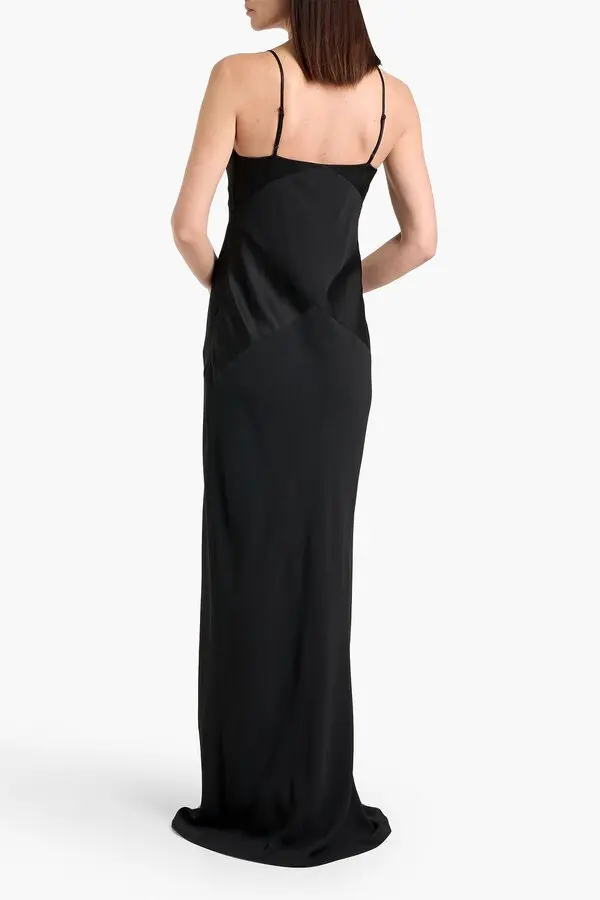 Veronica Beard Francis Satin-paneled Crepe Maxi Dress