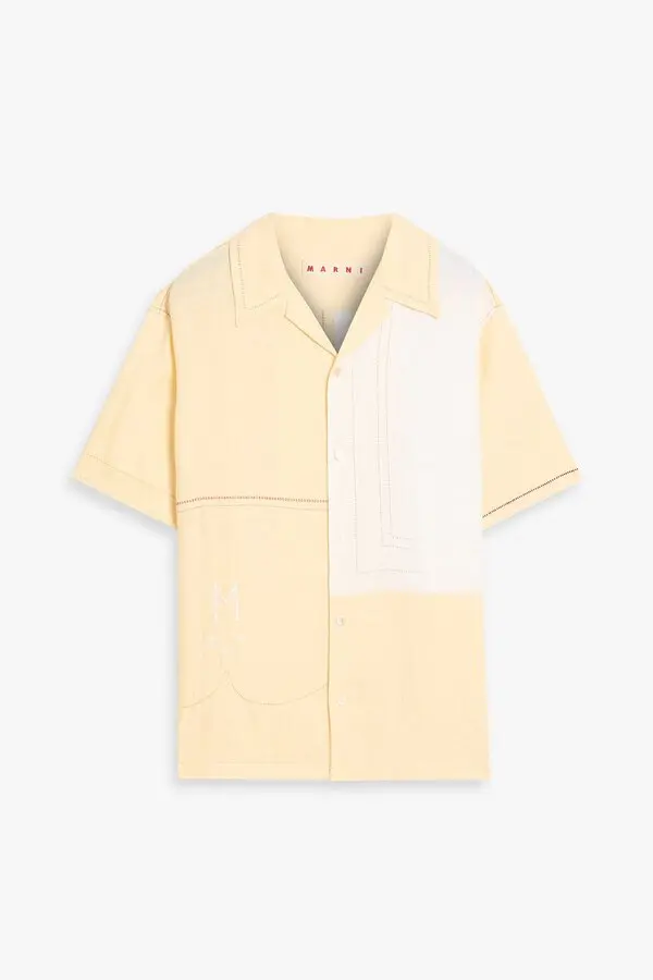 Marni Two-tone Embroidered Linen Shirt
