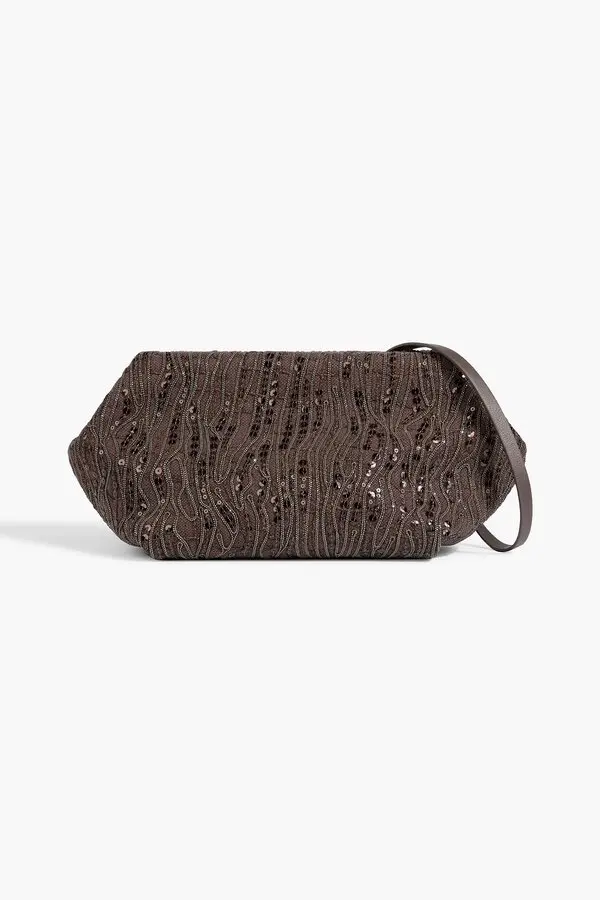 Brunello Cucinelli Embellished Canvas Clutch