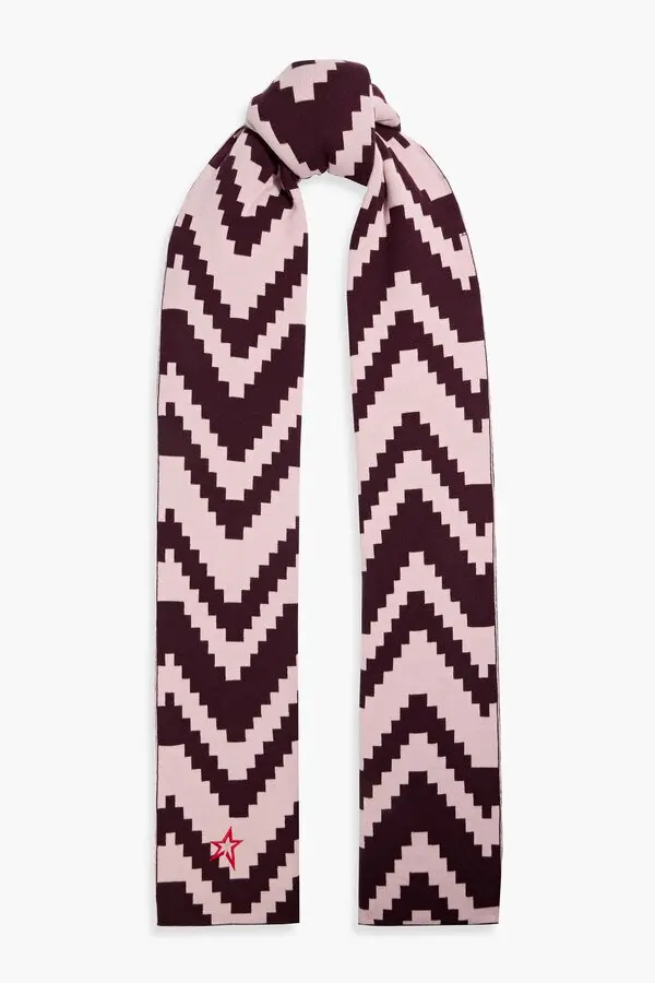 Perfect Moment Jacquard-knit Merino Wool Scarf - Burgundy