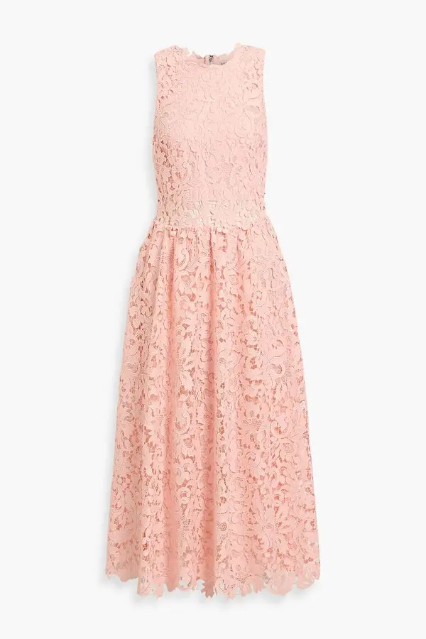 Alice + Olivia Babbette Guipure Lace Midi Dress