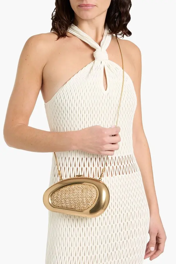 Simkhai Luna Raffia Clutch