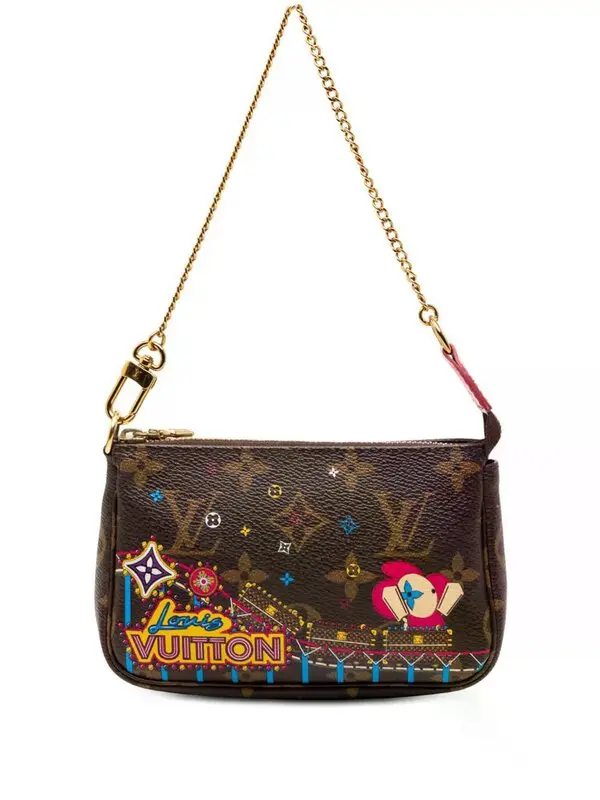 LOUIS VUITTON 2020 Monogram Vivienne Christmas Roller Coaster Mini Pochette Accessoires Handbag - Brown