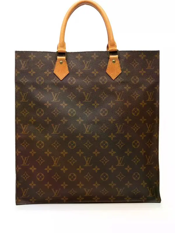 LOUIS VUITTON 1991 Monogram Sac Plat Tote Bag - Brown