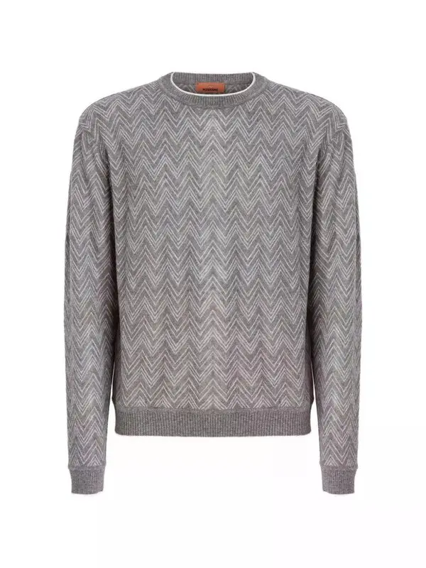 Missoni Zigzag-pattern Crew-neck Sweater - Grey