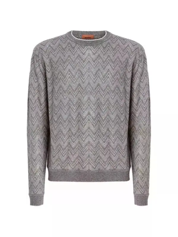 Missoni Zigzag-pattern Crew-neck Sweater - Grey