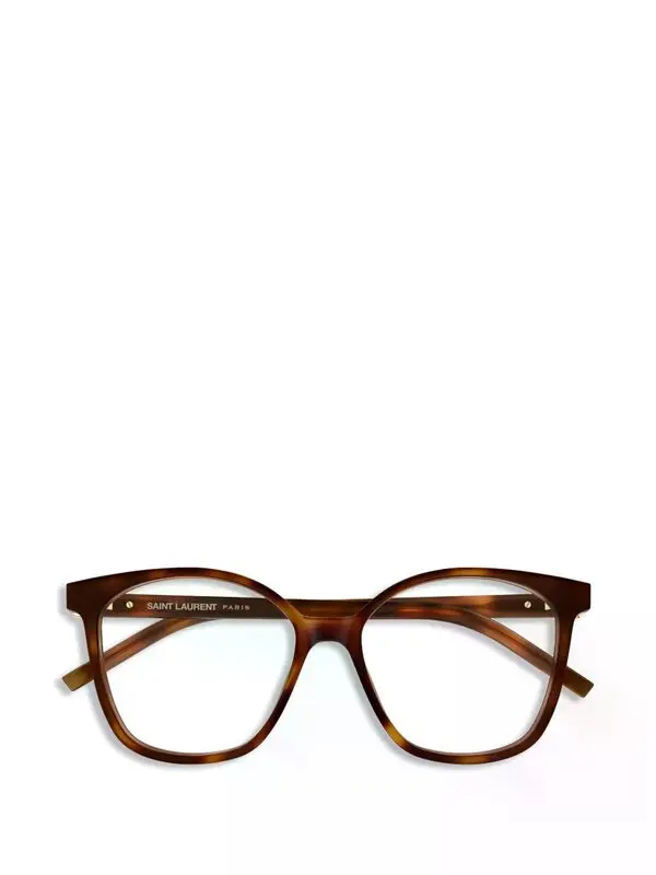 Saint Laurent Geometric Eyeglasses - Brown