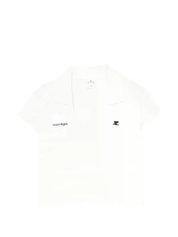 COURREGES Logo-embroidered T-shirt - White