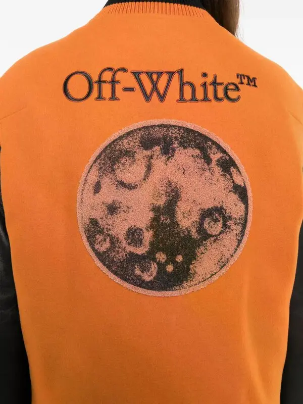 Off-White Appliquéd Embroidered Jacket - Orange