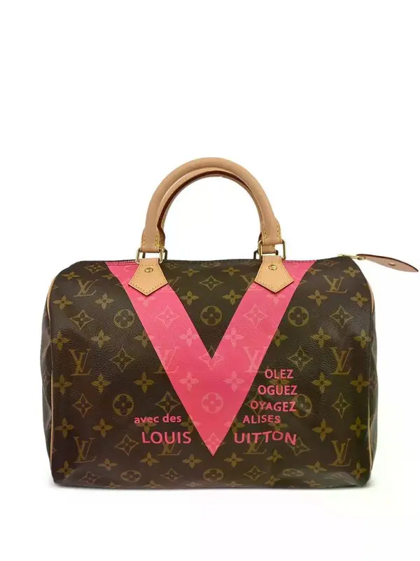 LOUIS VUITTON 2015 30 V Speedy Tote Bag