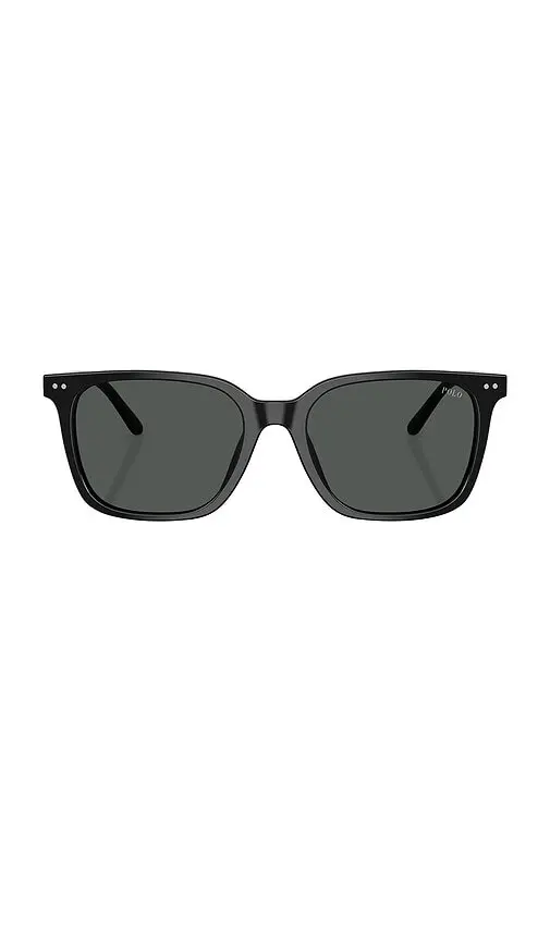 Polo Ralph Lauren Square Sunglasses - Shiny Black & Dark Grey