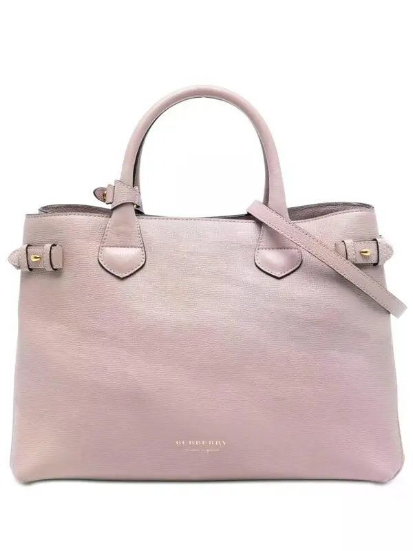 Burberry Leather Banner Satchel - Pink