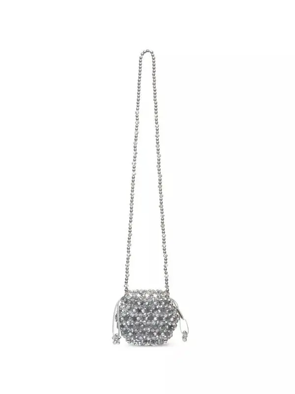 0711 TBILISI Thea Beaded Cross Body Bag - Silver