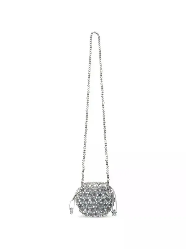 0711 TBILISI Thea Beaded Cross Body Bag - Silver