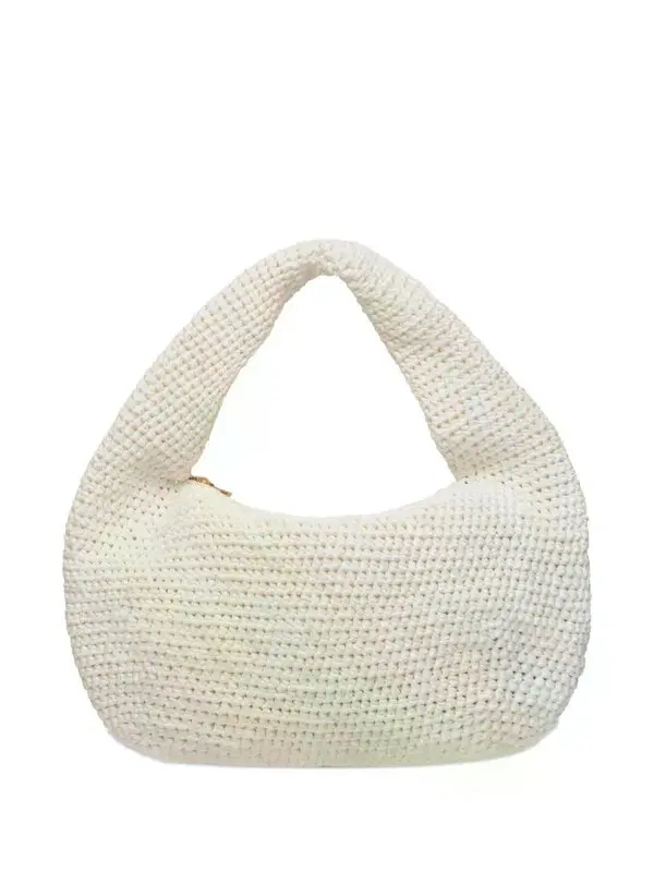 0711 TBILISI Ibiza Zip-top Shoulder Bag - White