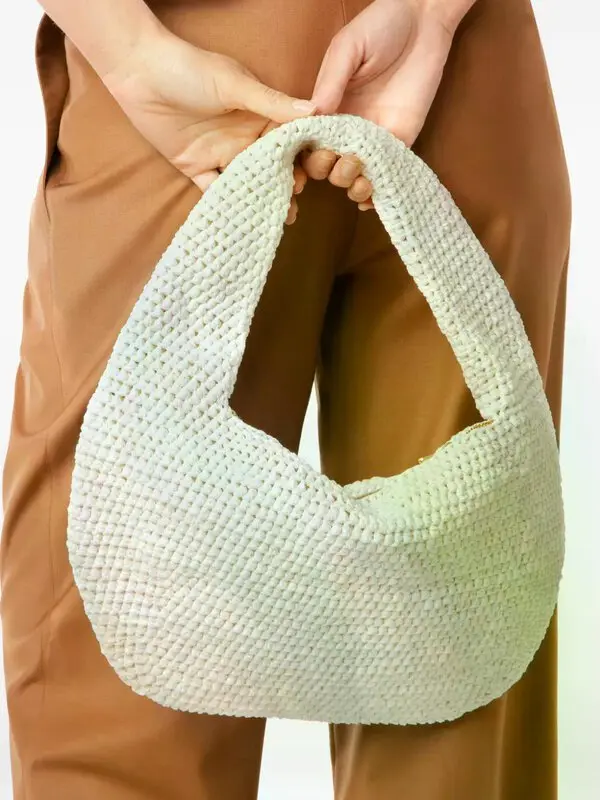 0711 TBILISI Ibiza Zip-top Shoulder Bag - White