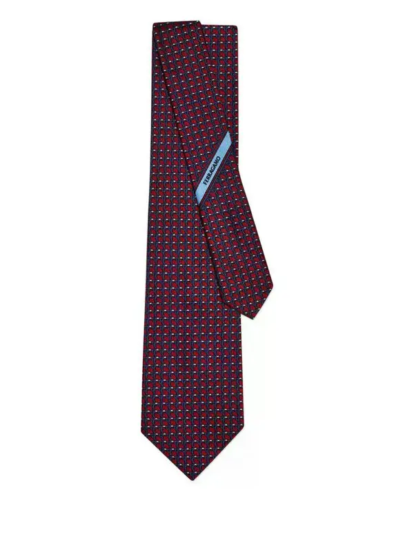 FERRAGAMO Jacquard Pegasus Tie - Blue
