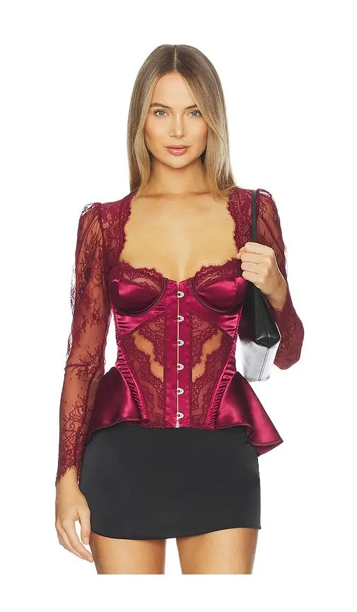 THISTLE AND SPIRE Daphne Corset - Burgundy