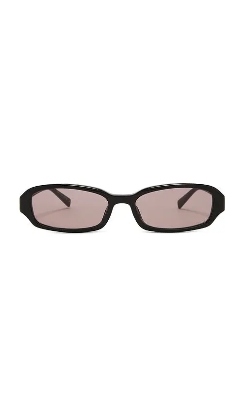 Saint Laurent Sl Logo Erin Rectangular Sunglasses - Black & Brown