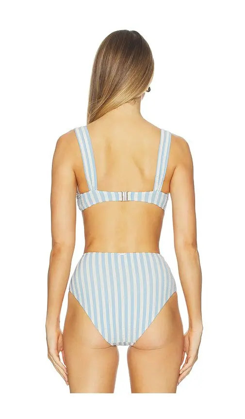 Simkhai Anniston Bikini Top - Hydrangea Blue Stripe